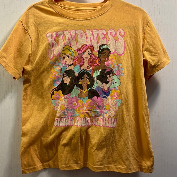 Disney | Tops | Disney Princess T Shirt Mustard Yellow Womens Med Used ...
